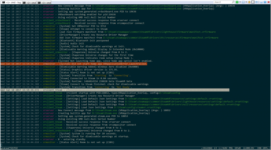 SteamVR/Combined Logging - Valve Developer Community